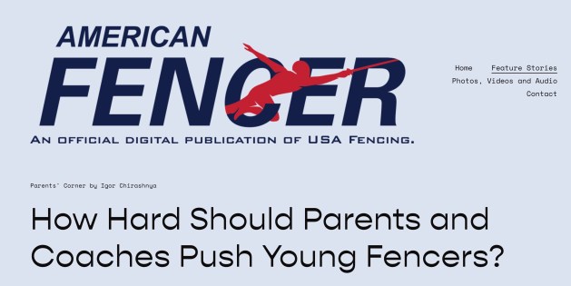 Exciting News: Join Me in the "Parents' Corner" at American Fencer ...